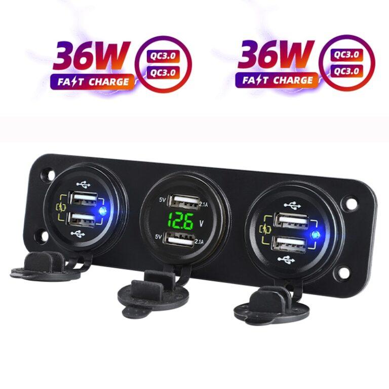 12V Switch Panel Quick Charge USB Voltmeter | Johnny's Backyard